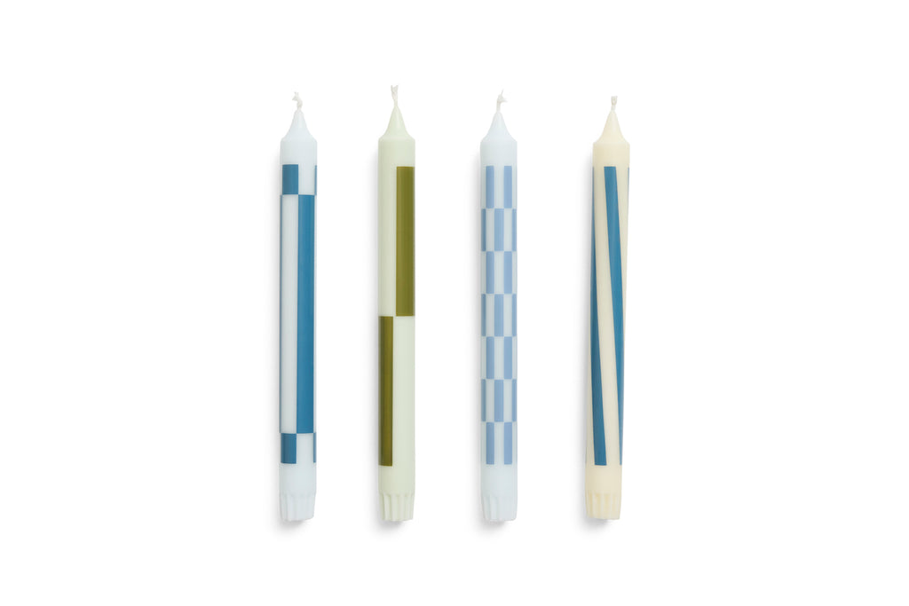 HAY | hay pattern candle set / greens and blues